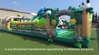 Jungle Safari Inflatable Obstacle Course for Rental Business