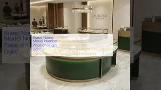 Luxury Emerald Green Jewelry Display Island Showcase