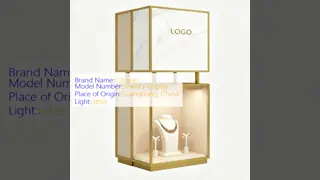 Luxury Gold Marble Jewelry Display Showcase