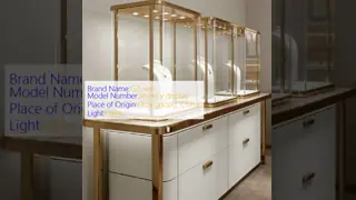 Luxury Gold Jewelry Display Case Custom Retail Showcase