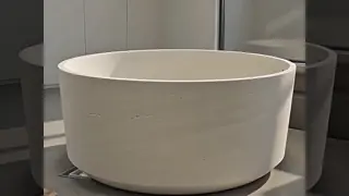 Luxury Travertine Texture Solid Surface Freestanding Tub