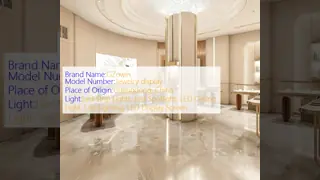 Luxury Champagne Gold Jewelry Display Cabinet Showcase