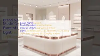 Luxury Cream Rose Gold Jewelry Display Island Counter