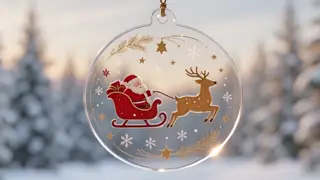Clear Round Acrylic Christmas Ornaments