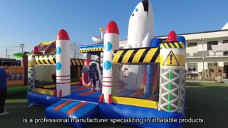 Commercial Rocket Inflatable Bounce House Slide Combo