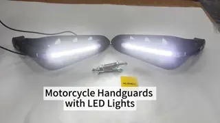 Motorcycle handguards with LED lights