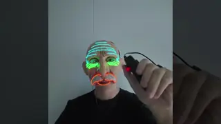 LED Old Man Mask | Realistic Halloween Horror Mask with Neon Light Effect