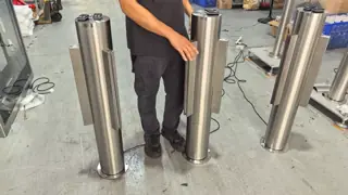 Three Lane 168mm Cylindrical Swing Barrier Gate Turnstile High Security Access Control System
