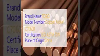 ASTM ASME SB111 Copper Nickel Bar High Performance Rod