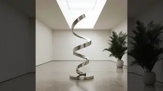 Abstract Brushed Stainless Steel Sculpture for Outdoor Public Art