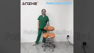 AZ-ST11-1 Ergonomic Saddle Medical Operator Stool Video | Adjustable Dental Stool Microfiber Leather