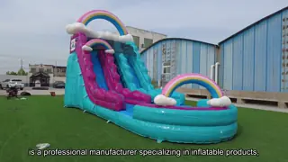Commercial Rainbow Dual Lane Water Slide for Rental Business