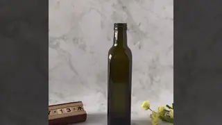 375ml Screw Top Olive Oil Glass Bottle | Antique Green & Clear (360g)