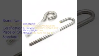 Stainless Steel J Type Anchor Bolts M10 Heavy Duty Fixings