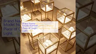 Luxury Gold Jewelry Display Showcase for Retail Stores