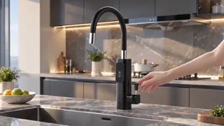 with a cast aluminium heating element to prevent limescale build-up; the heat-resistant spout featur