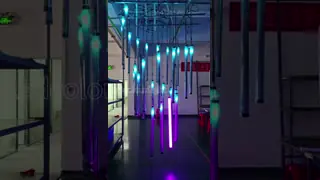 3D DMX LED Pixel Tube | Vertical Hanging Light Curtain Installation