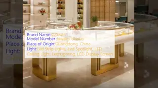 Modern Marble Jewelry Display Showcase with LED Lighting