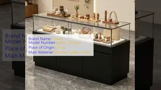 Luxury Black LED Jewelry Display Cabinet for Retail Shops
