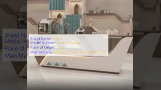 Luxury Curved Jewelry Display Case with LED Lighting