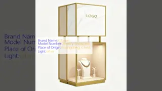 Luxury Gold Marble Jewelry Display Case for Boutiques