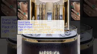 Luxury Circular Jewelry Display Cabinet with LED Lighting