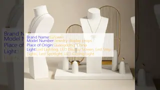 Luxury Jewelry Display Set White Velvet and Gold Stand