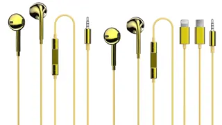 Golden Electroplated Wired Semi In-ear Earphones