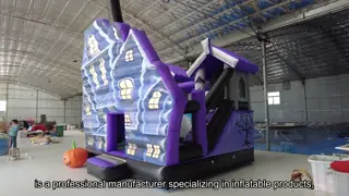 Spooky Fun Halloween Inflatable Bounce House with Slide