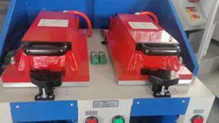 Footwear Sneaker Making Automatic Double Head Pneumatic Shoe Sole Attaching Press Machine