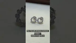 Elegant 925 Sterling Silver CZ Clover Earrings