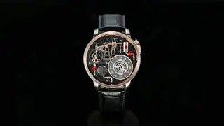 Men's Skeleton Quartz Watch | Unique Oil Pump Rig Hollow Dial Leather Wristwatch