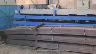 Steel gratings are being manufactured in the factory workshop.