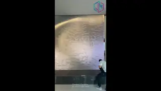 Real Shot Of The Metal Mesh Water Curtain In The Commercial Area