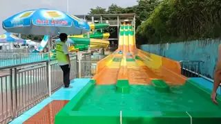 mat racer slide with splash pool aquatic park racing slide