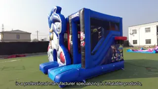 Best Blue Character Inflatable Bouncy Castle With Slide