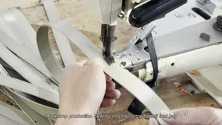 Custom Felt Tool Bag Making: Shoulder Strap Sewing in Our Workshop