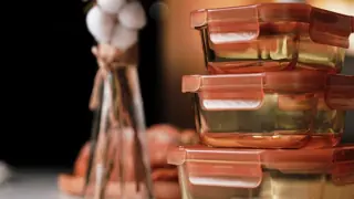 Premium Amber Glass Food Containers Airtight and Stackable