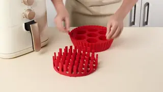 Food Grade Silicone Air Fryer Accessory – Circular Hot Dog & Bacon Rack Stand