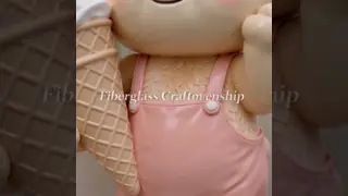 Life Size Fiberglass Bear Sculpture | Custom Decor for Ice Cream Shop & Mall