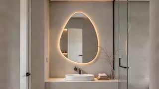Modern Irregular Teardrop LED Acrylic Wall Mirror