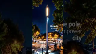 Smart City Light Pole Emergency Help and Advertising