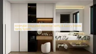 Integrated Wardrobe Desk & Floating Marble Vanity