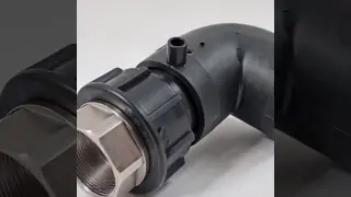 90° Electrofusion Transition Elbow, Female Thread PE100, 4mm Fusamatic (Automatic) Pin