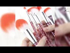 6 Pcs Synthetic Hair Cosmetic Makeup Brush Set With Glitter Handle