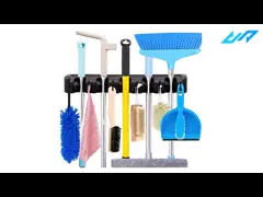 5 Position Plastic Mop And Broom Holder Wall Mount 35 Pound Holding Capacity