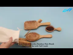 Natural Bamboo Wood Hair Brush Set Comb No Static For Hair Beauty Care