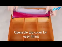 Multifunction Bamboo Kitchen Utensils Drawer Openable Top Cover For Ziploc Bag Storage