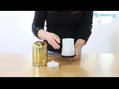 Luxury Golden Glass Aroma Diffuser Fragrance LED 7 Lights 100ml Indoor