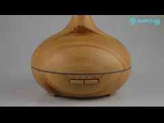 Ultrasonic Wood Grain Aroma Diffuser Night Light Portable Auto Shut Off
